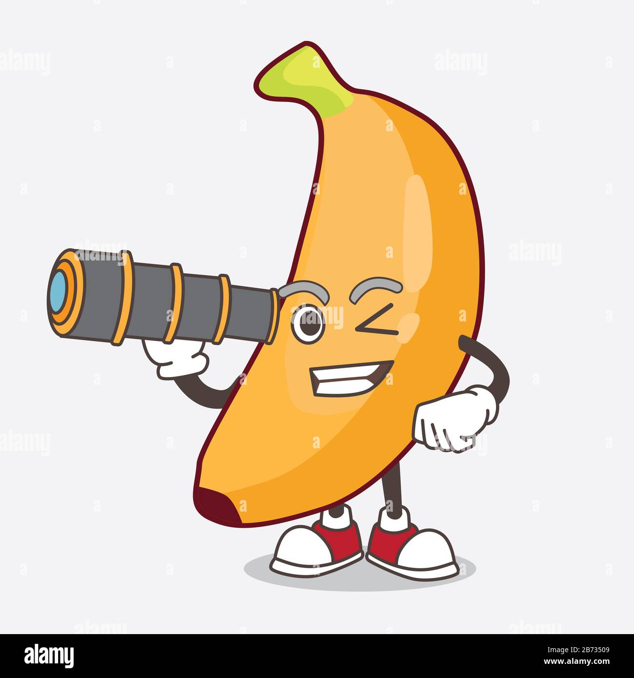 An illustration of Banana Fruit cartoon mascot character using a ...