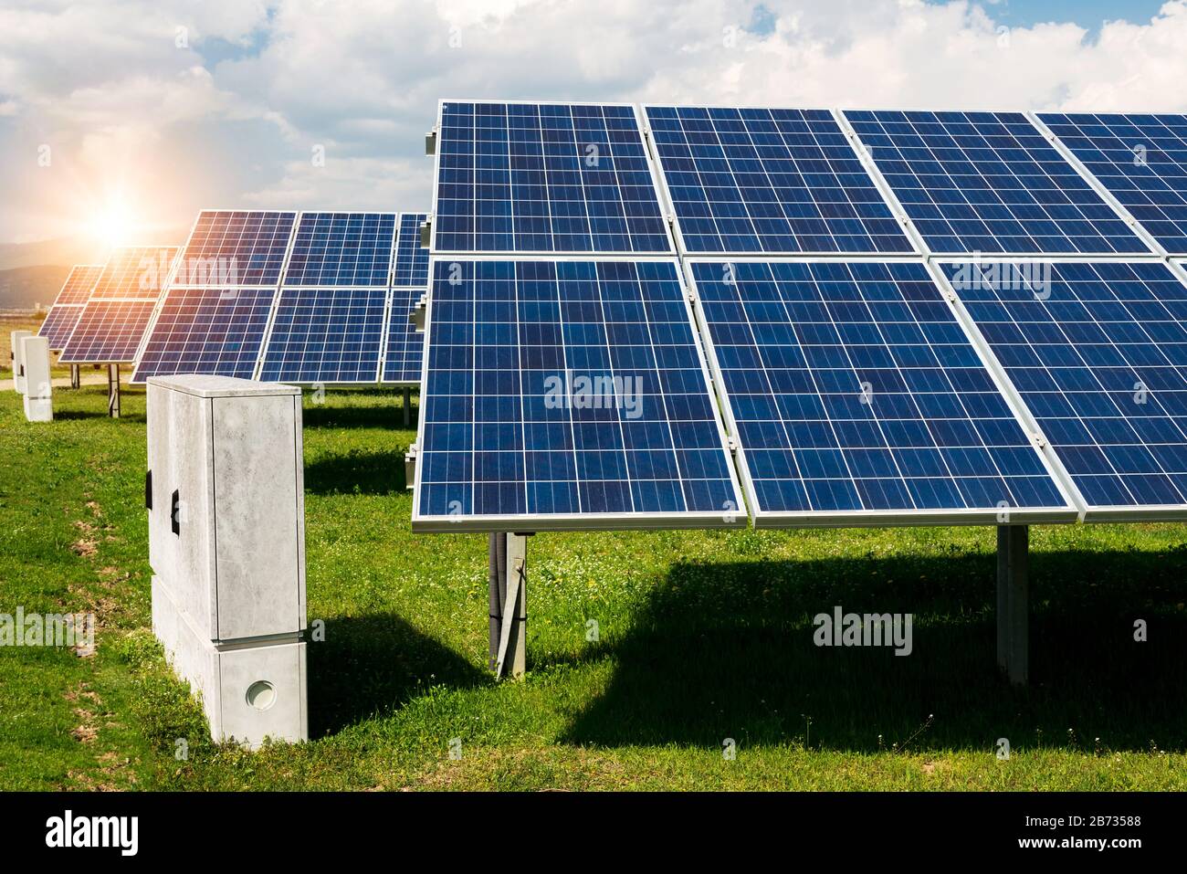 Solar panel, photovoltaic, alternative electricity source - concept of ...