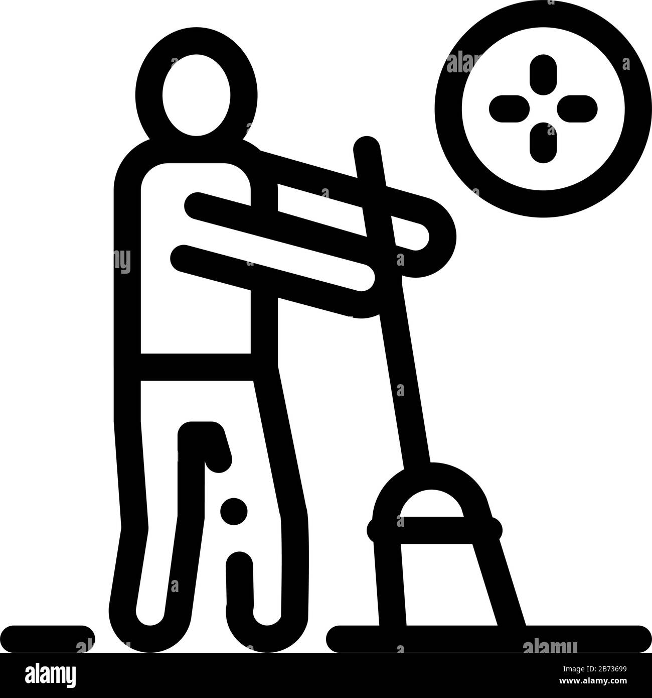 Human Sweeping Icon Vector Outline Illustration Stock Vector Image ...