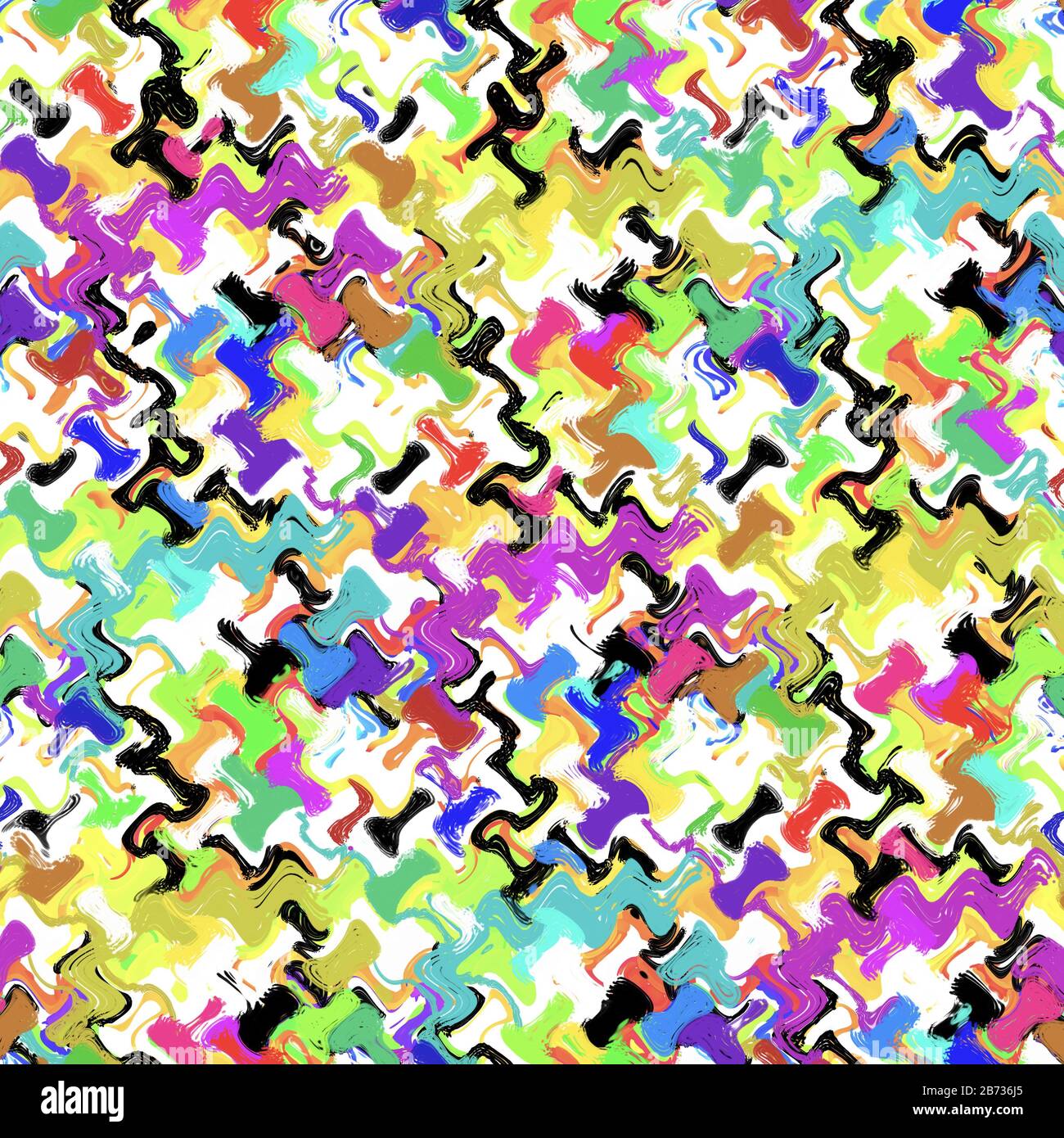 Vibrant painterly abstract glitch chaos seamless pattern. Vivid digital ...