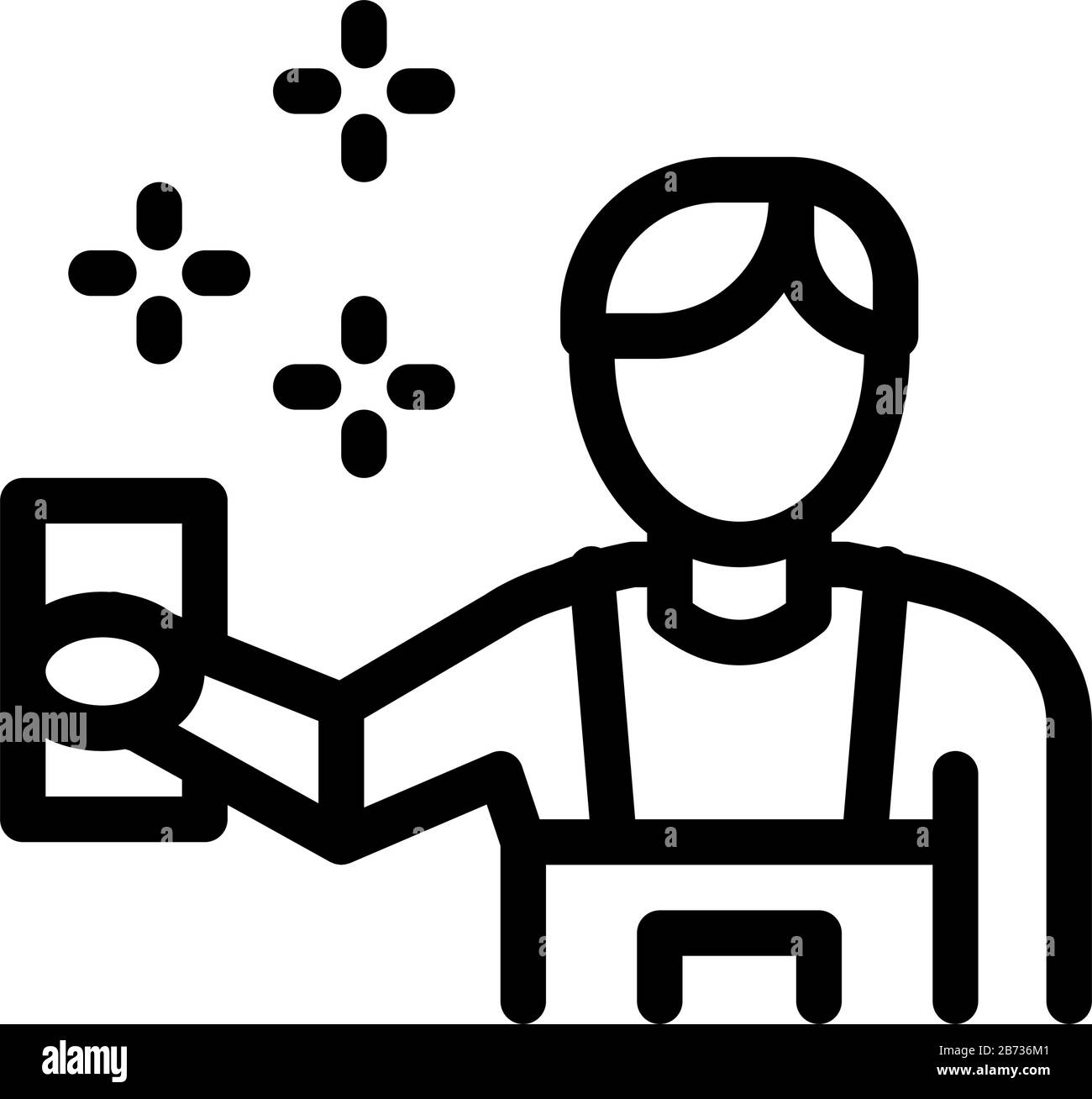 Human Cleaning Icon Vector Outline Illustration Stock Vector Image ...