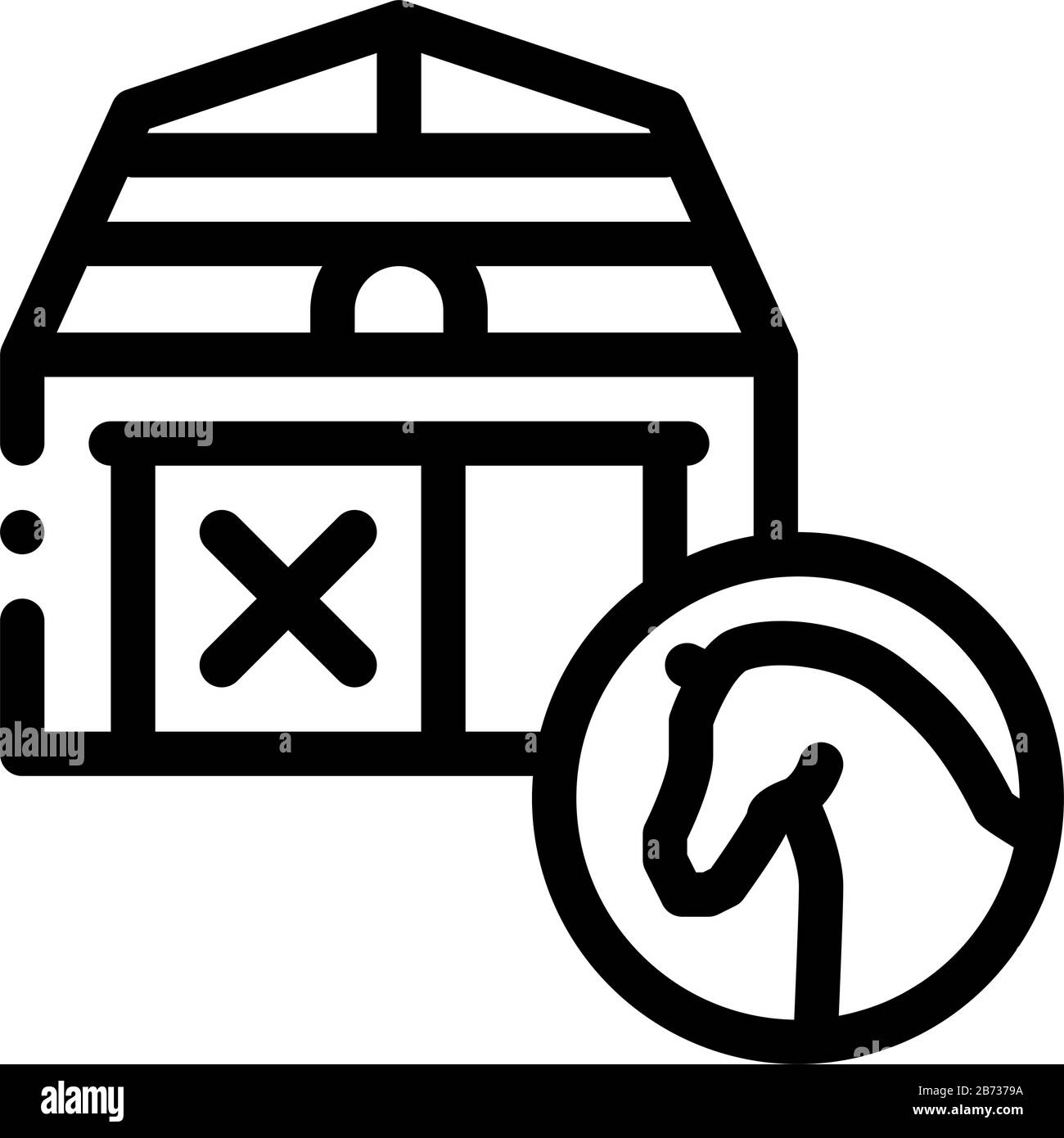 Stable Building Icon Vector Outline Illustration Stock Vector Image ...