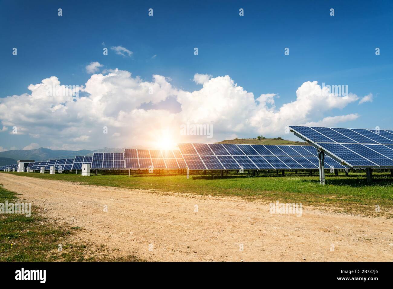 Solar panel, photovoltaic, alternative electricity source - concept of ...