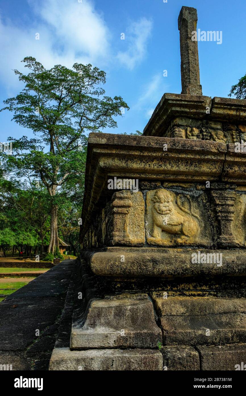 Audience hall of the royal palace of Parakramabahu I in Polonnaruwa ...