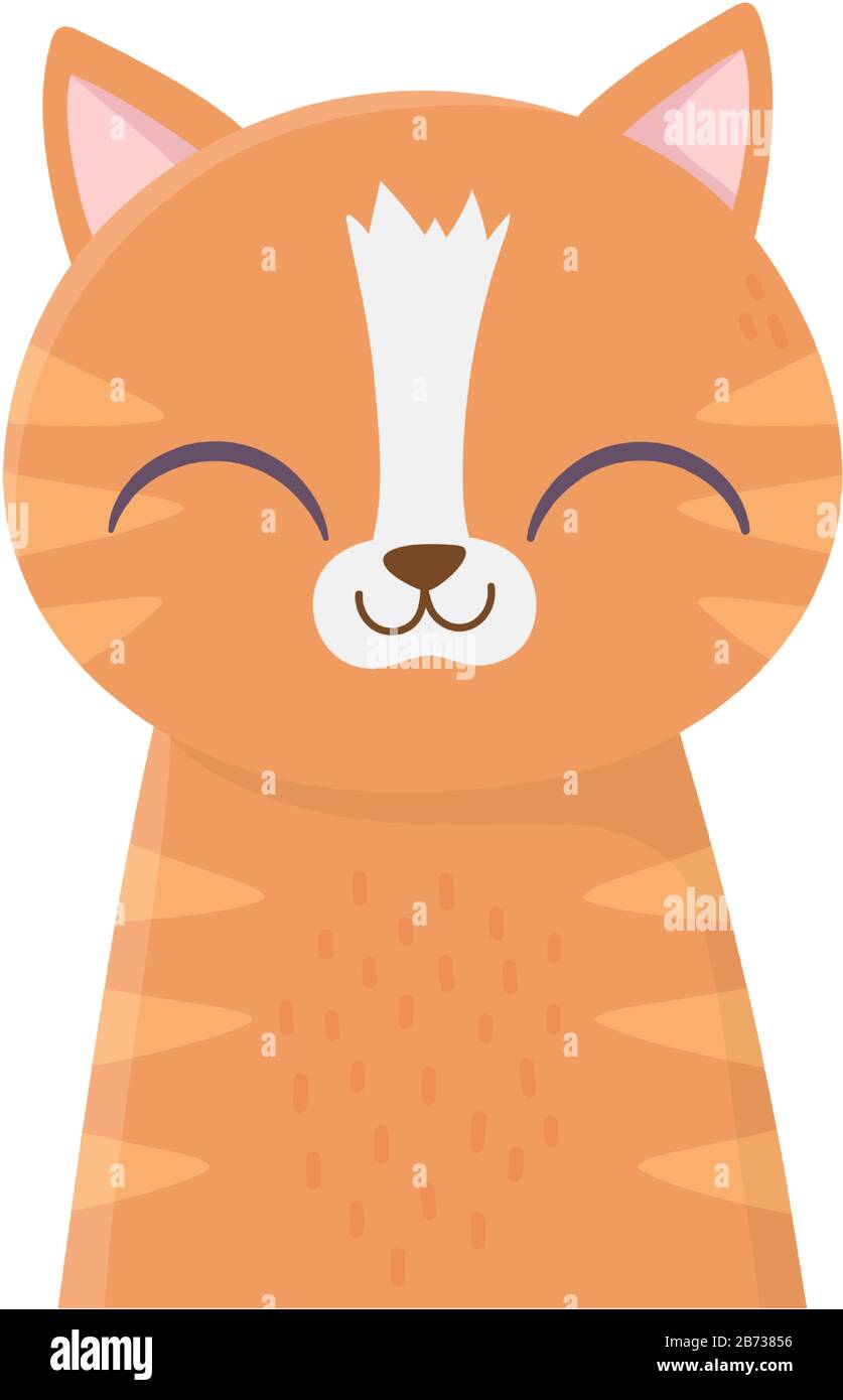 cute cat portrait cartoon feline animal icon design vector illustration ...