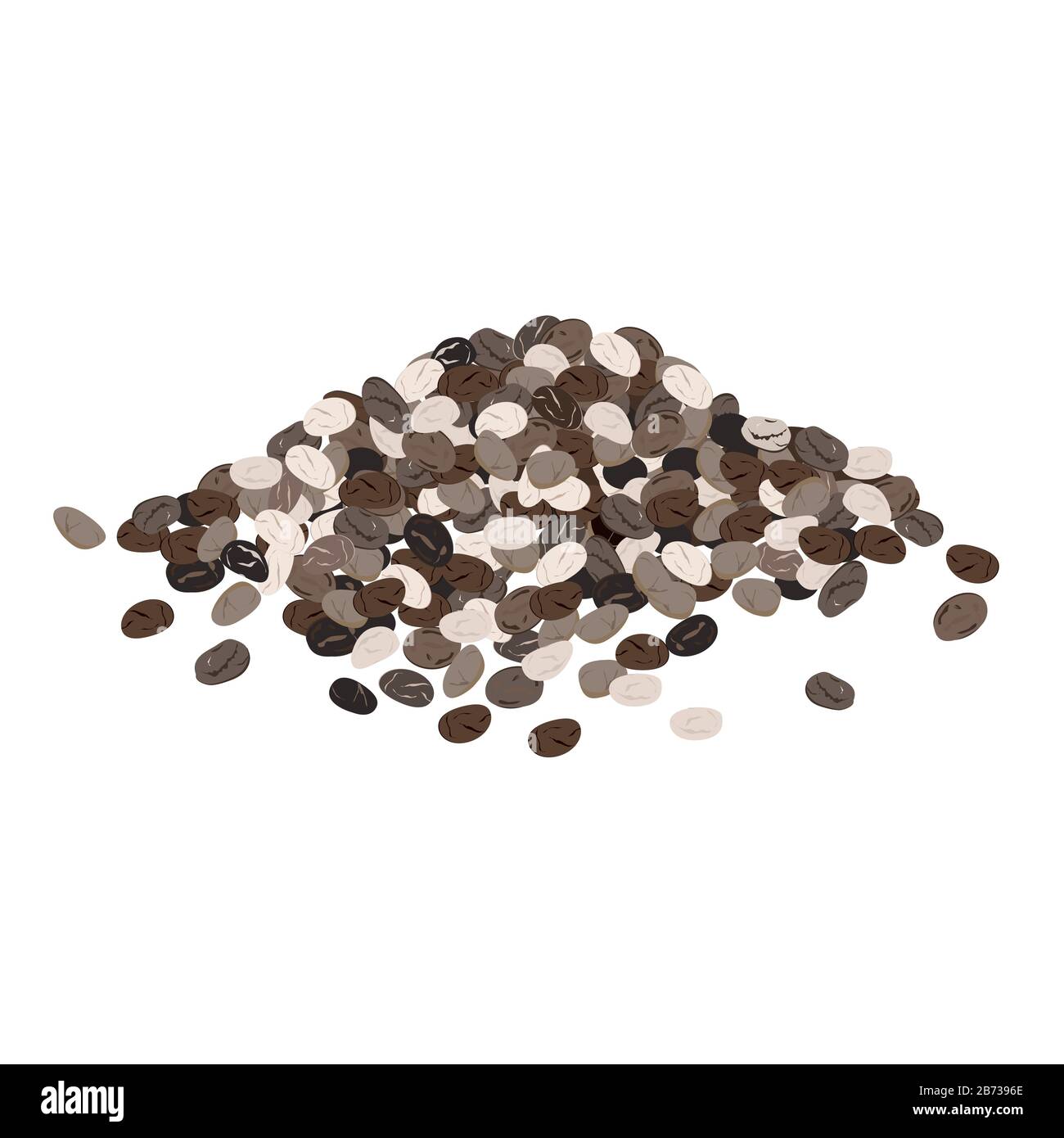 Chia seeds isolated on white background. Vector illustration Stock ...