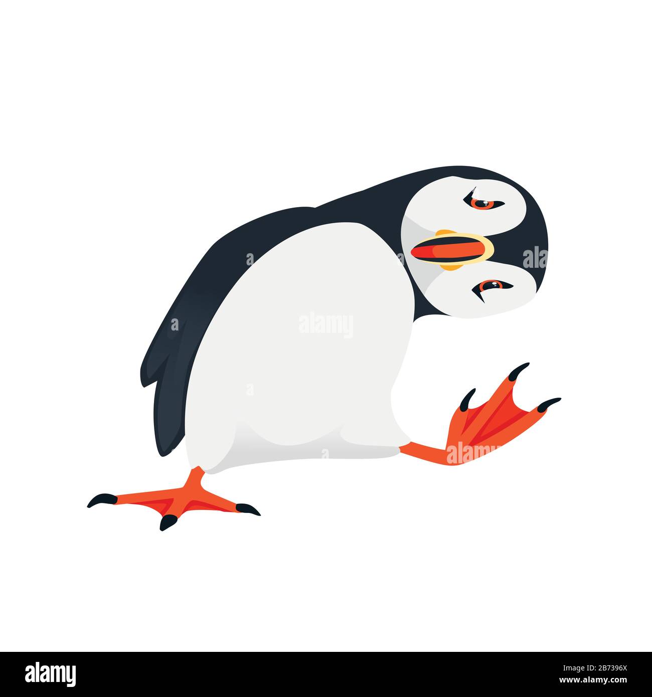 Atlantic puffin bird cartoon animal design flat vector illustration ...