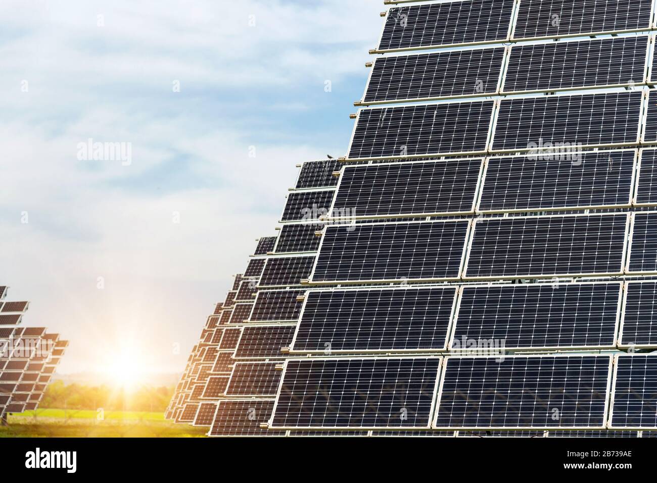 Solar panels, photovoltaics, alternative electricity source - concept ...