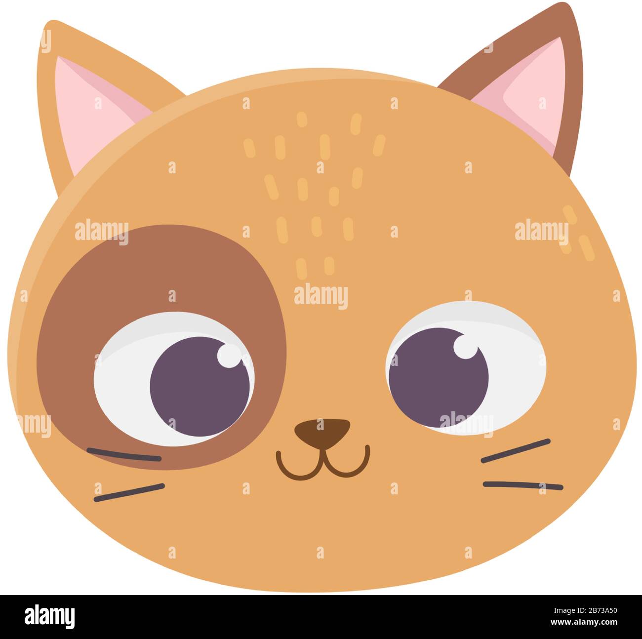 cute cat face feline cartoon animal icon vector illustration Stock ...