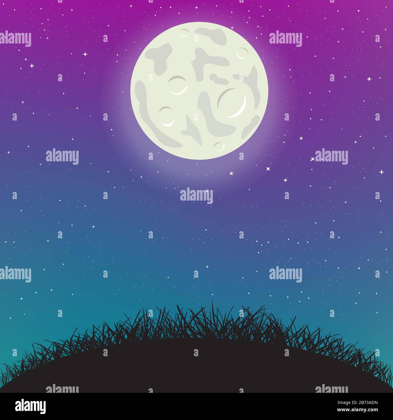 Night Sky Moon Drawing