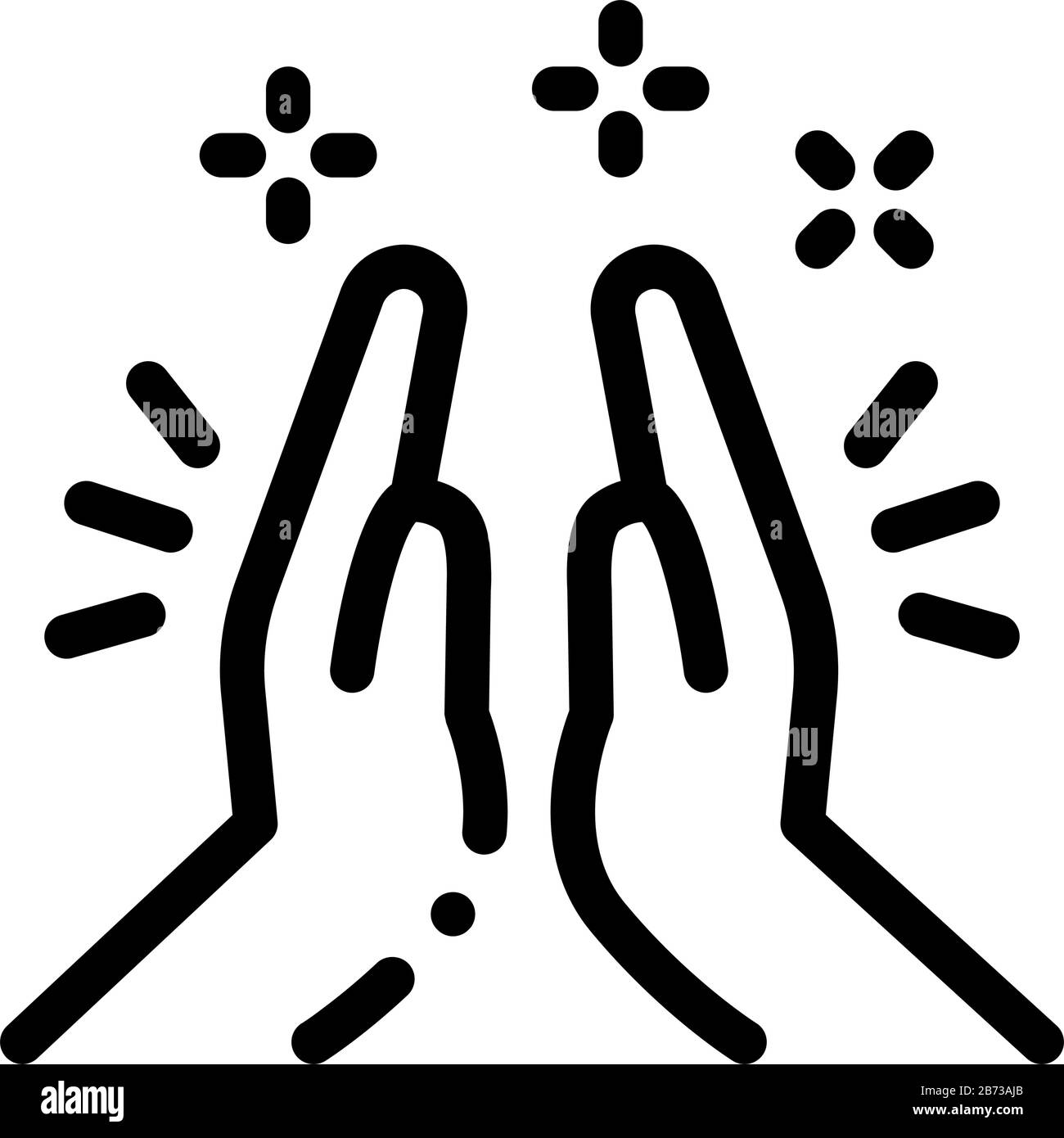 Hand Clapping Icon Vector Outline Illustration Stock Vector Image & Art ...