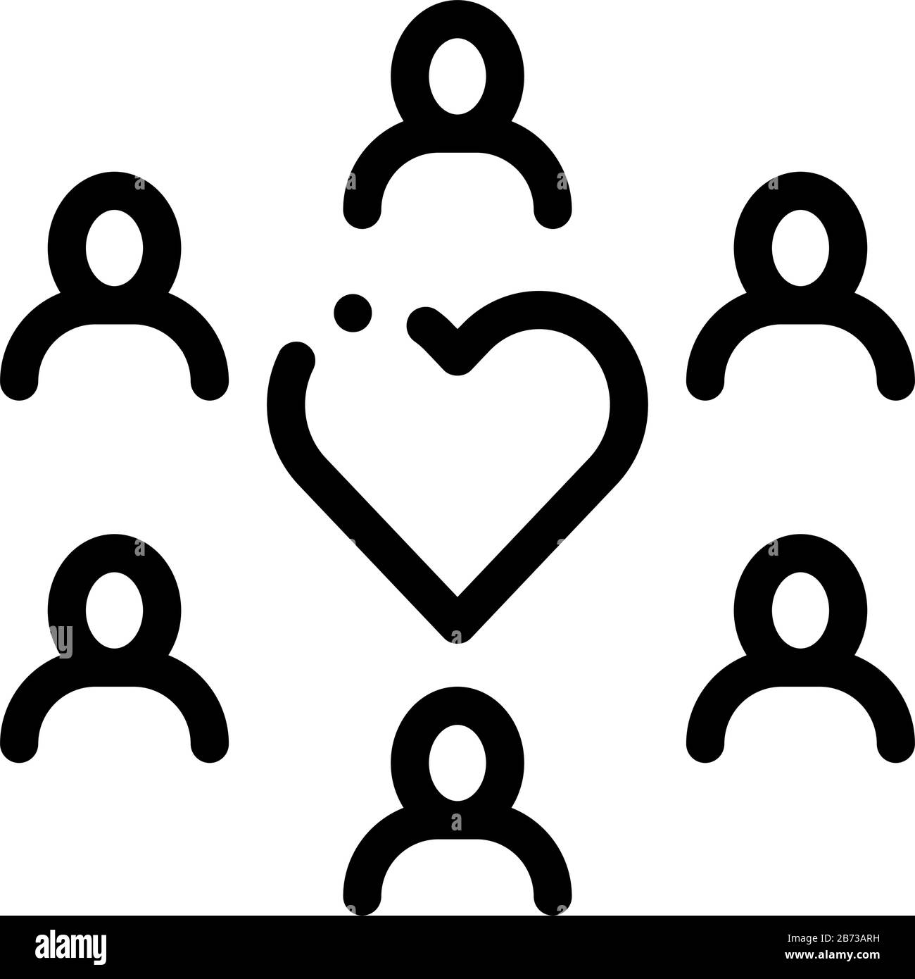 Human Group Love Icon Vector Outline Illustration Stock Vector Image ...