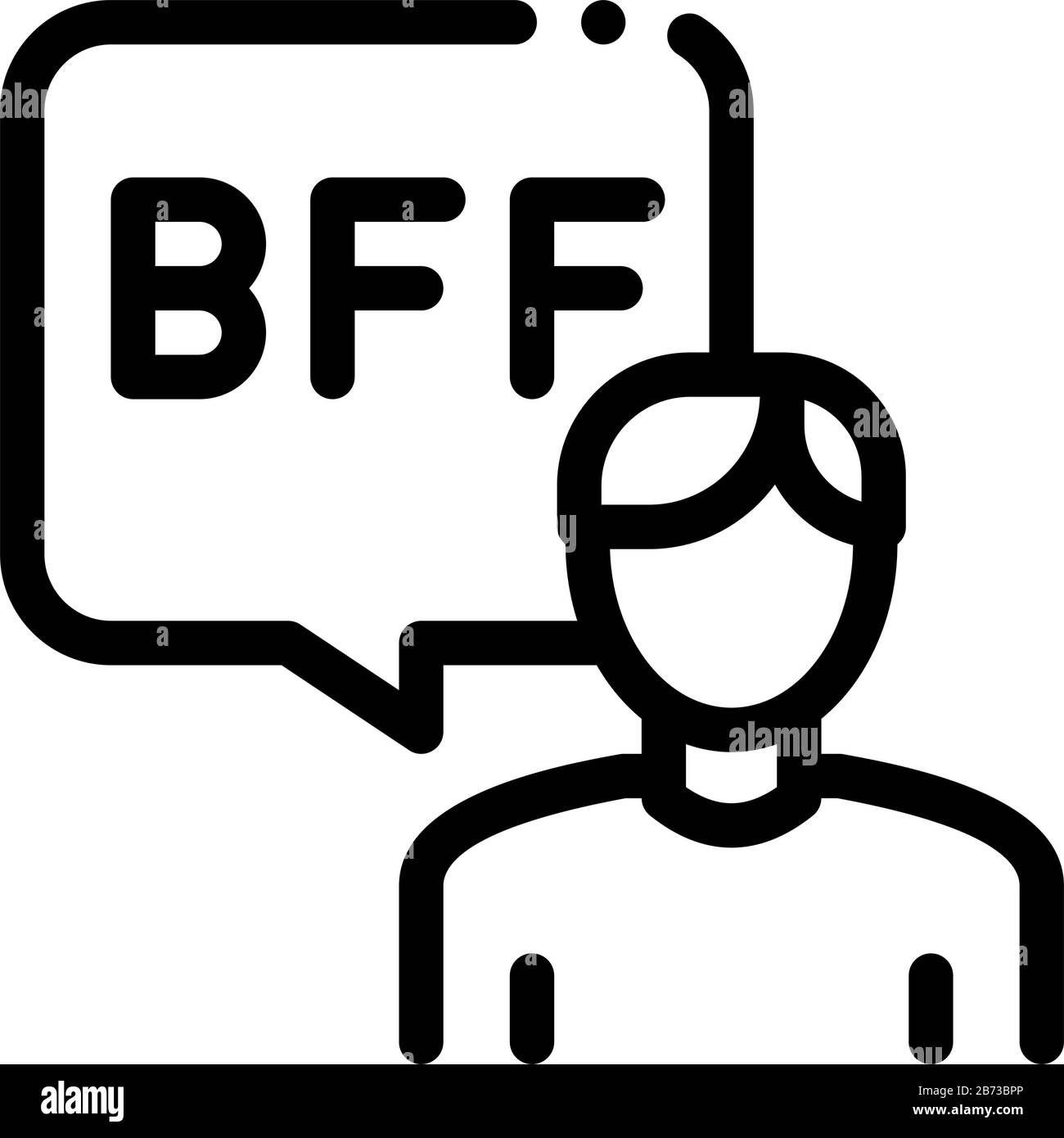 Human Talking Bff Icon Vector Outline Illustration Stock Vector Image ...