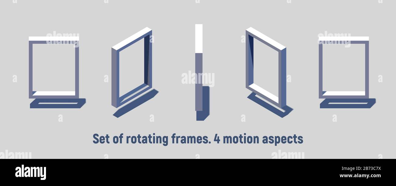 Isometric rectangular frame rotating. Motion sprites for game or ...