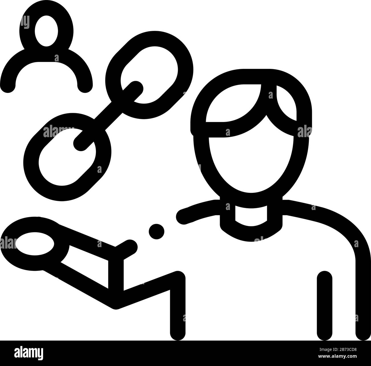 Human Hold Chain Icon Vector Outline Illustration Stock Vector Image ...