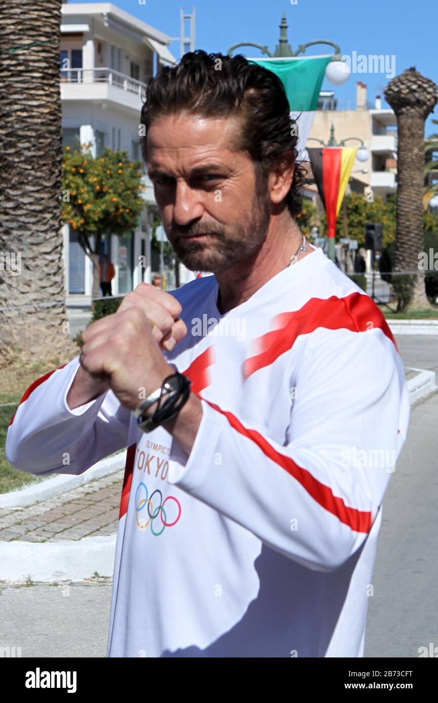 Sparta, Greece. 13th Mar, 2020. Actor JERARD BUTLER in the Olympic ...