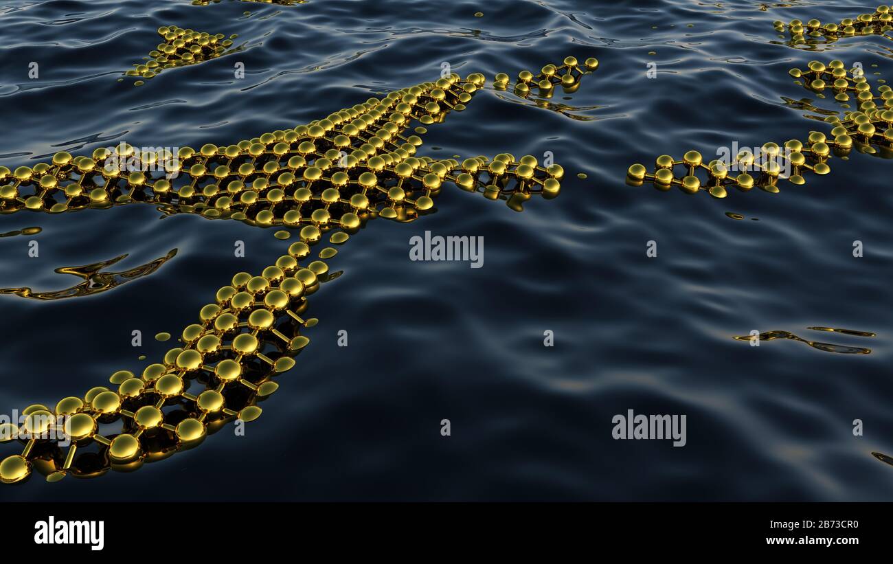 Ecological science abstract background with absorbent grid on the sea ...