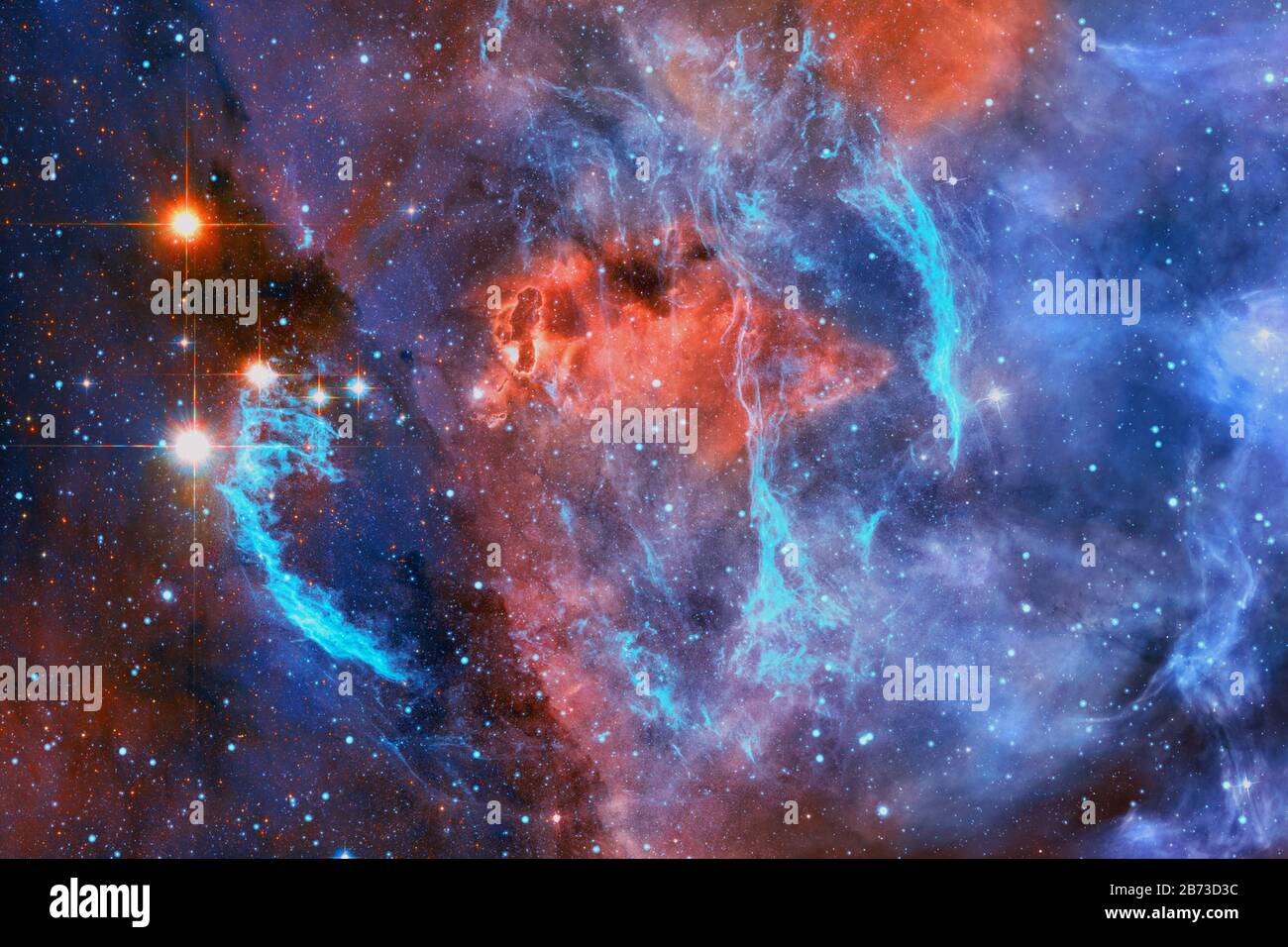 Universe scene with stars and galaxies in deep space showing the beauty ...