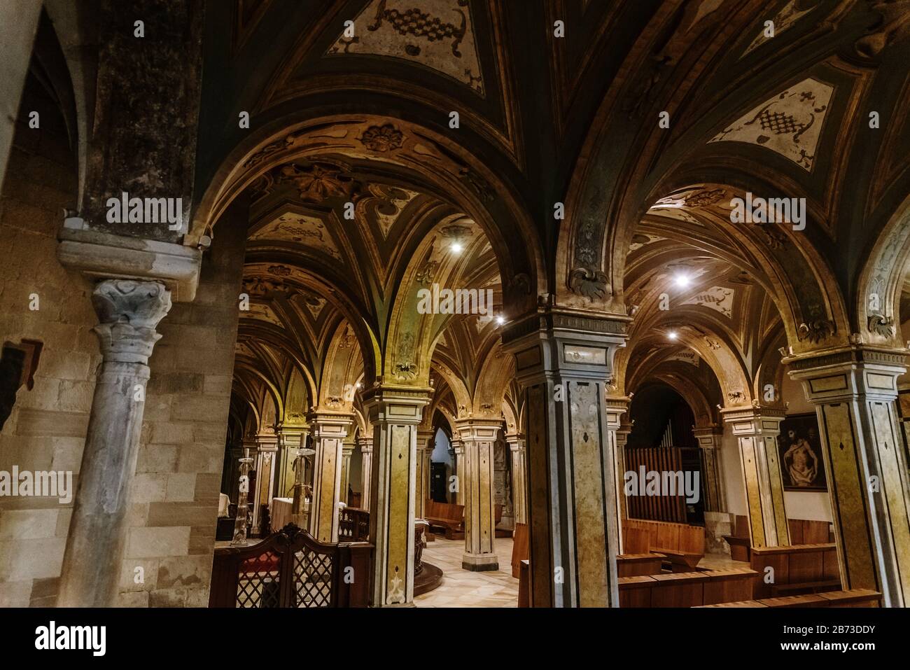 Columns of the crypt of the Cathedral Basilica of San Sabino in Bari ...