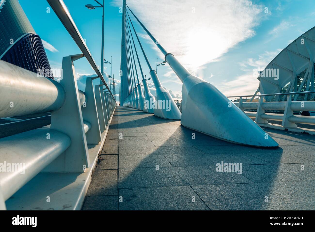 Valencia, Spain - March 5, 2020: Detail of the highest cable-stayed ...