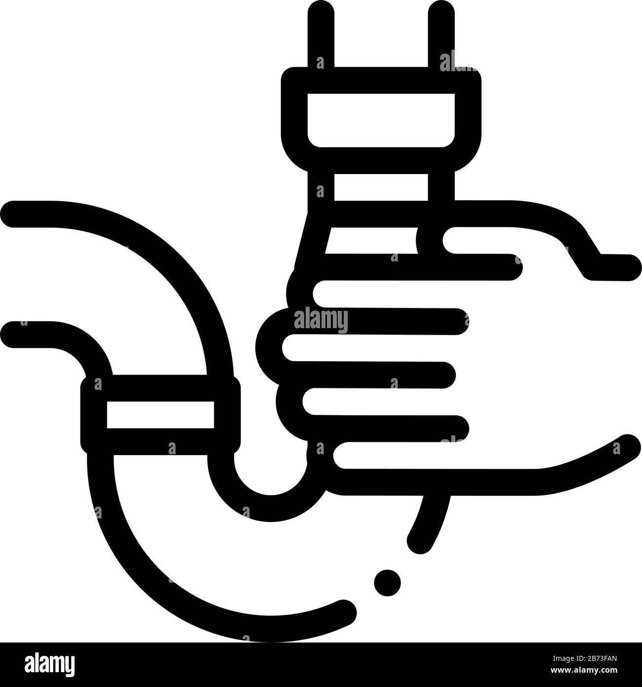 Hand Hold Pipe Icon Vector Outline Illustration Stock Vector Image ...