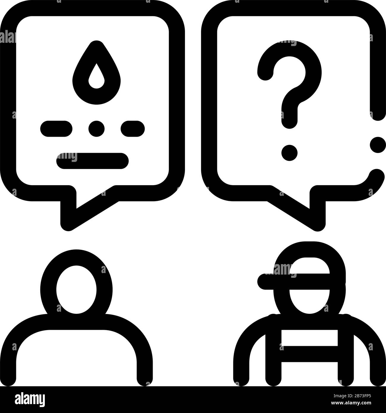 Plumber Discuss Icon Vector Outline Illustration Stock Vector Image ...