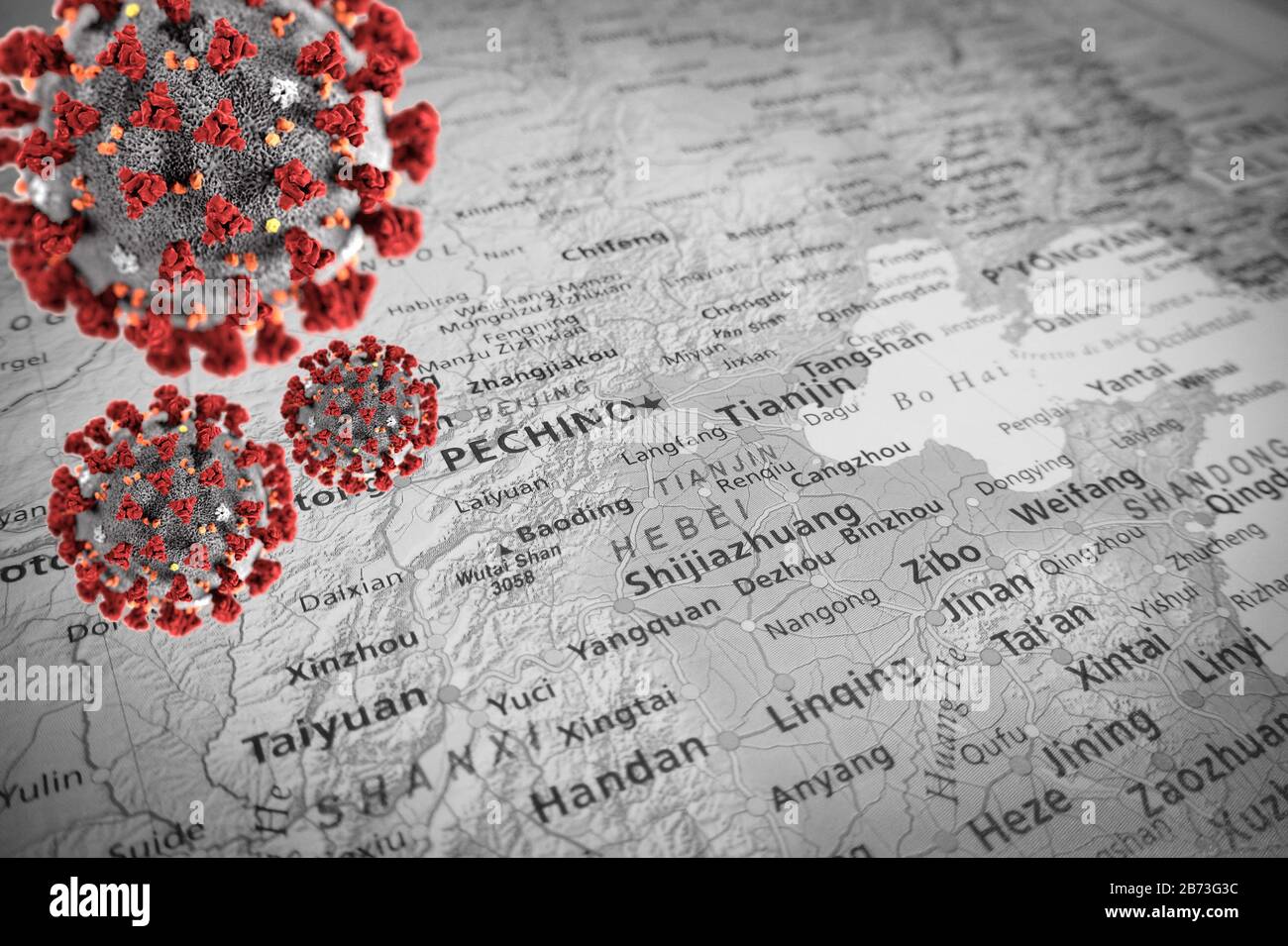 Epidemic conditions over China area Stock Photo - Alamy