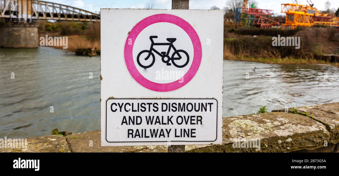 Cyclists Cyclist Dismount Sign High Resolution Stock Photography and ...