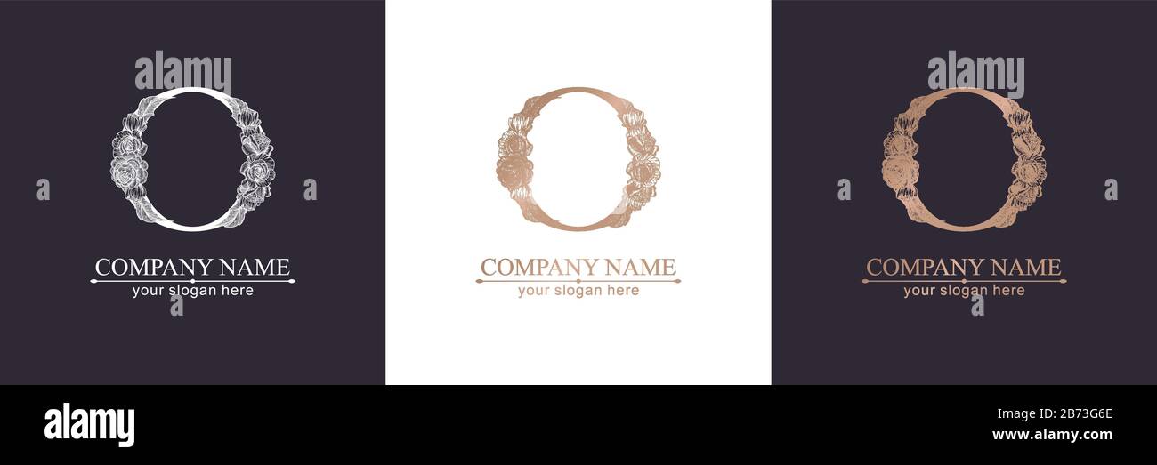 Letter O logo or monogram. For your business. Vector sign. Floral style ...