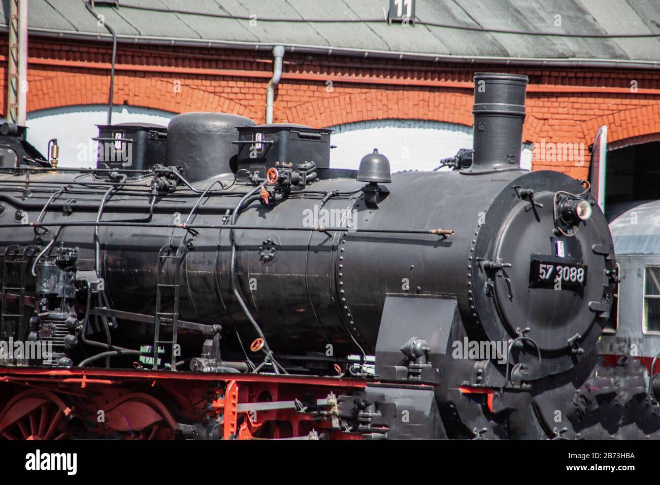 Locomotive shed with electric and diesel locomotives Stock Photo - Alamy
