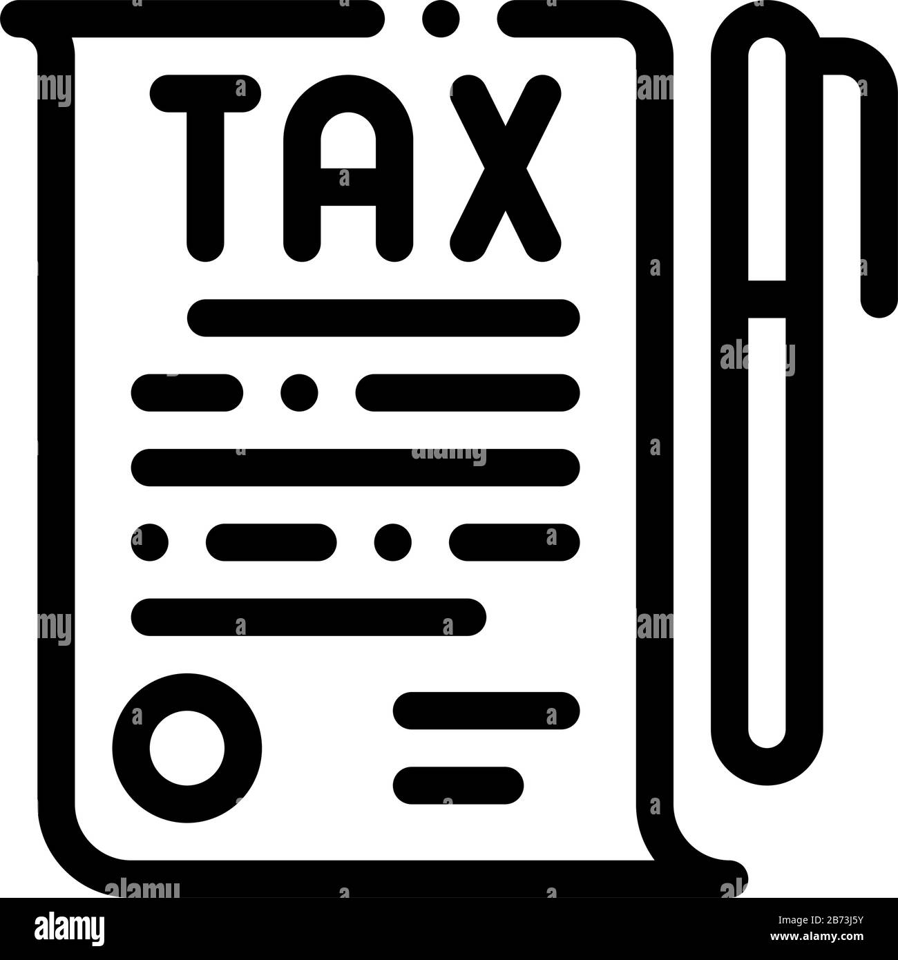 Tax Document Pen Icon Vector Outline Illustration Stock Vector Image ...