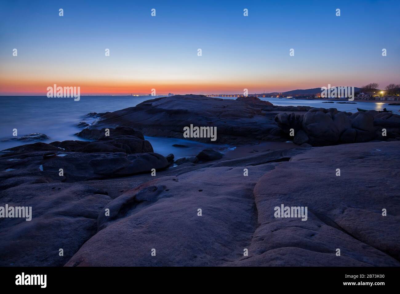 The evening scenery of the sea Stock Photo - Alamy