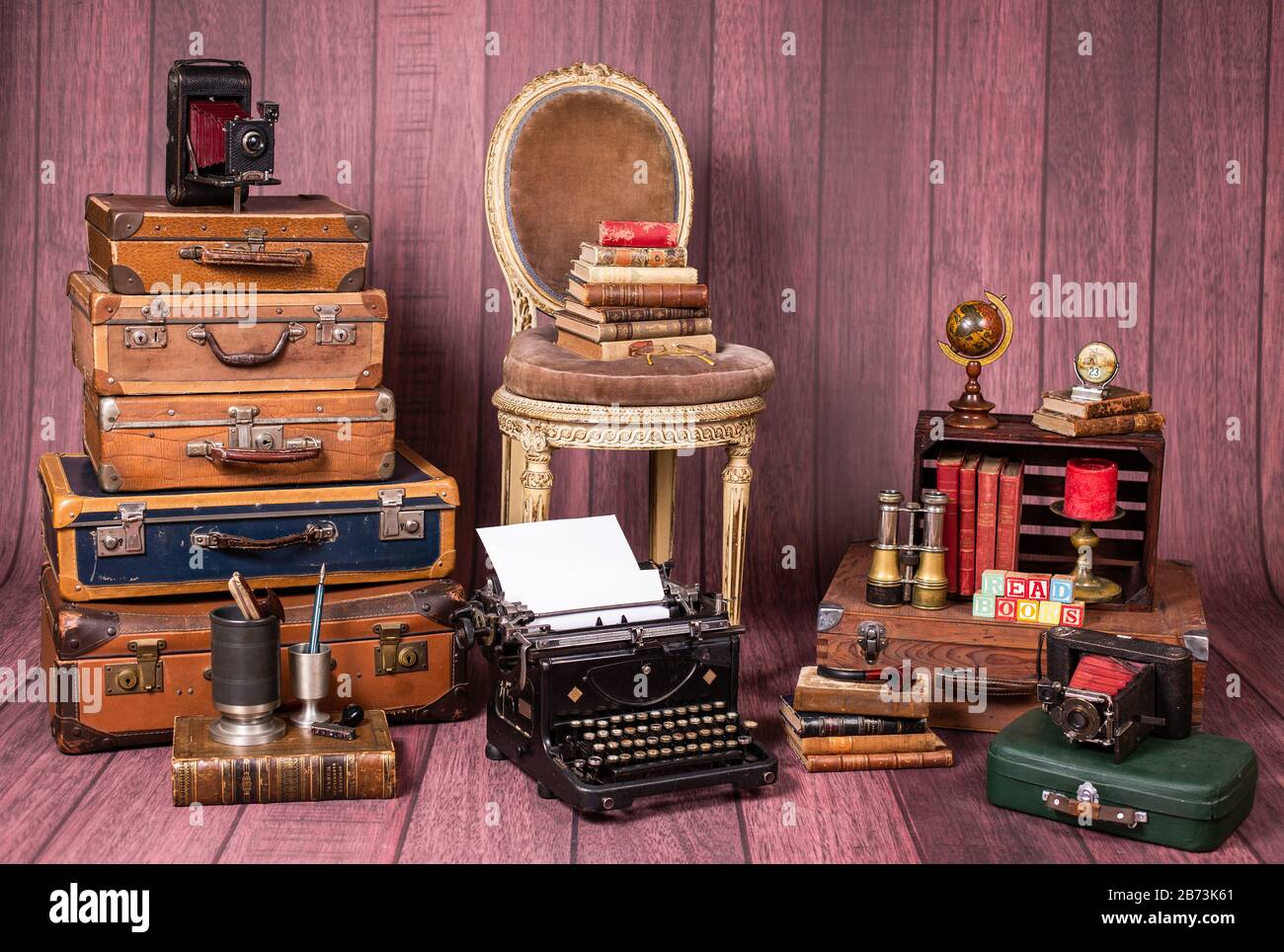 Backdrops for photo studio with vintage decor and old objects proper ...