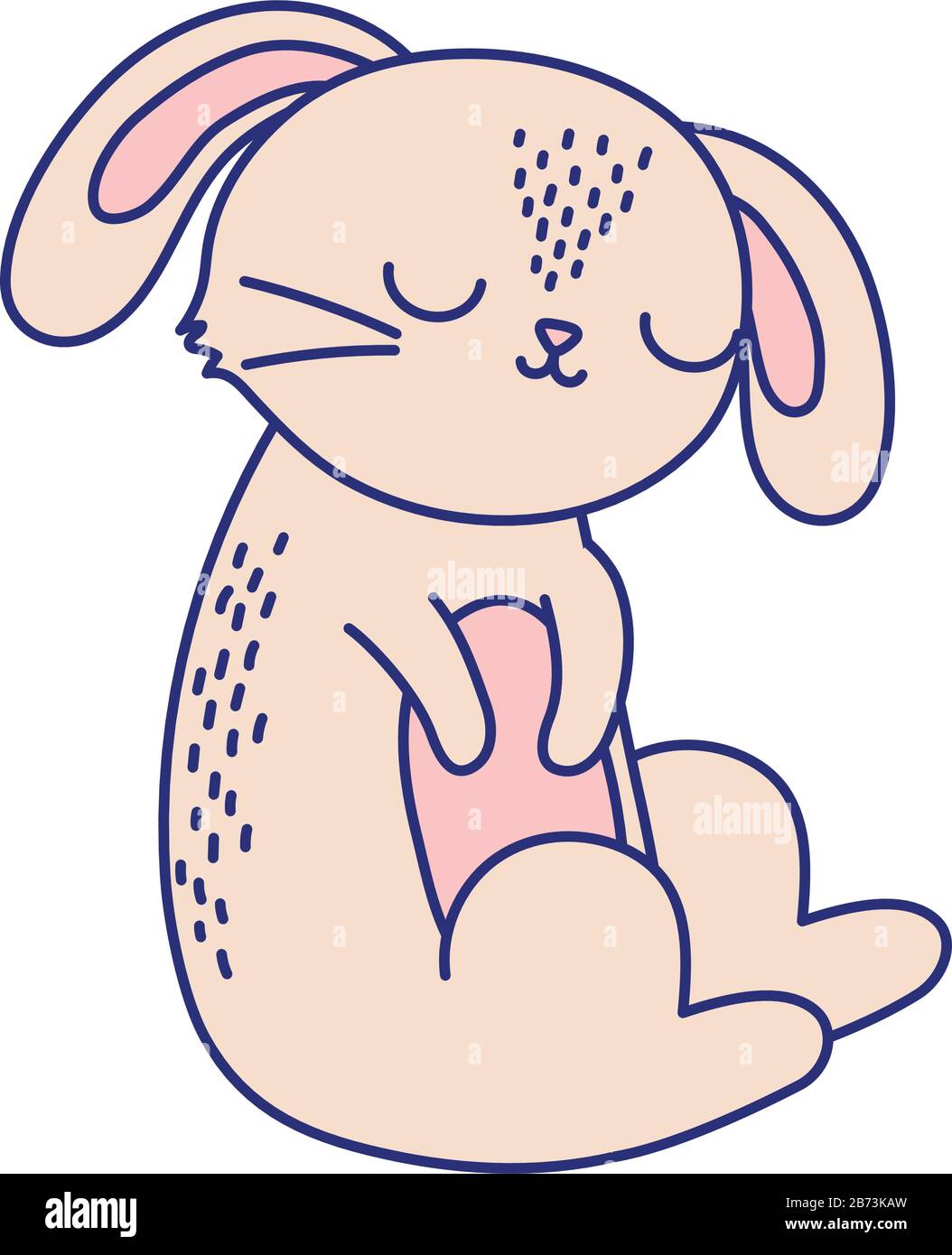 happy easter cute little rabbit cartoon season animal vector ...