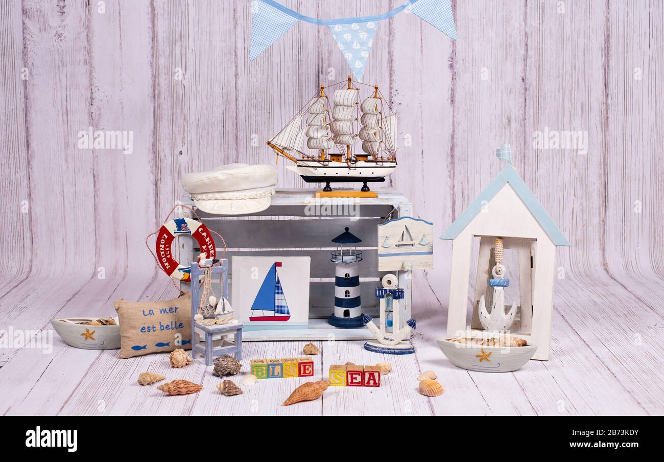 Backdrops for photo studio with colorful decor and childish objects ...