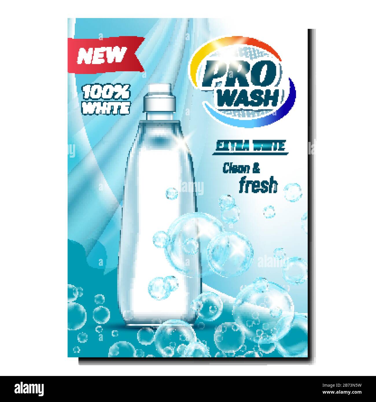 Pro Wash Liquid Package Advertising Poster Vector Stock Vector Image ...
