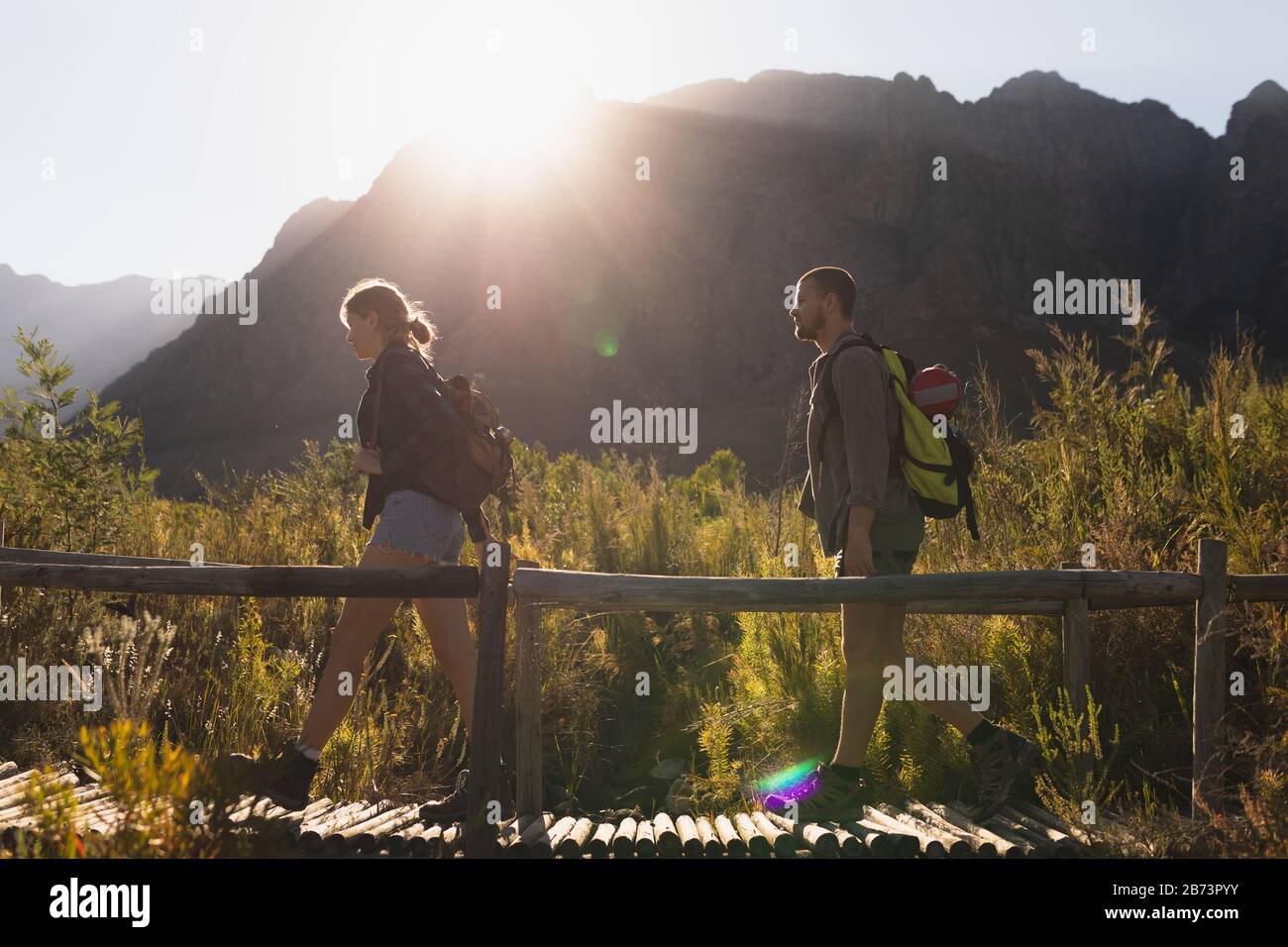 Man walking on bridge side view hi-res stock photography and images - Alamy