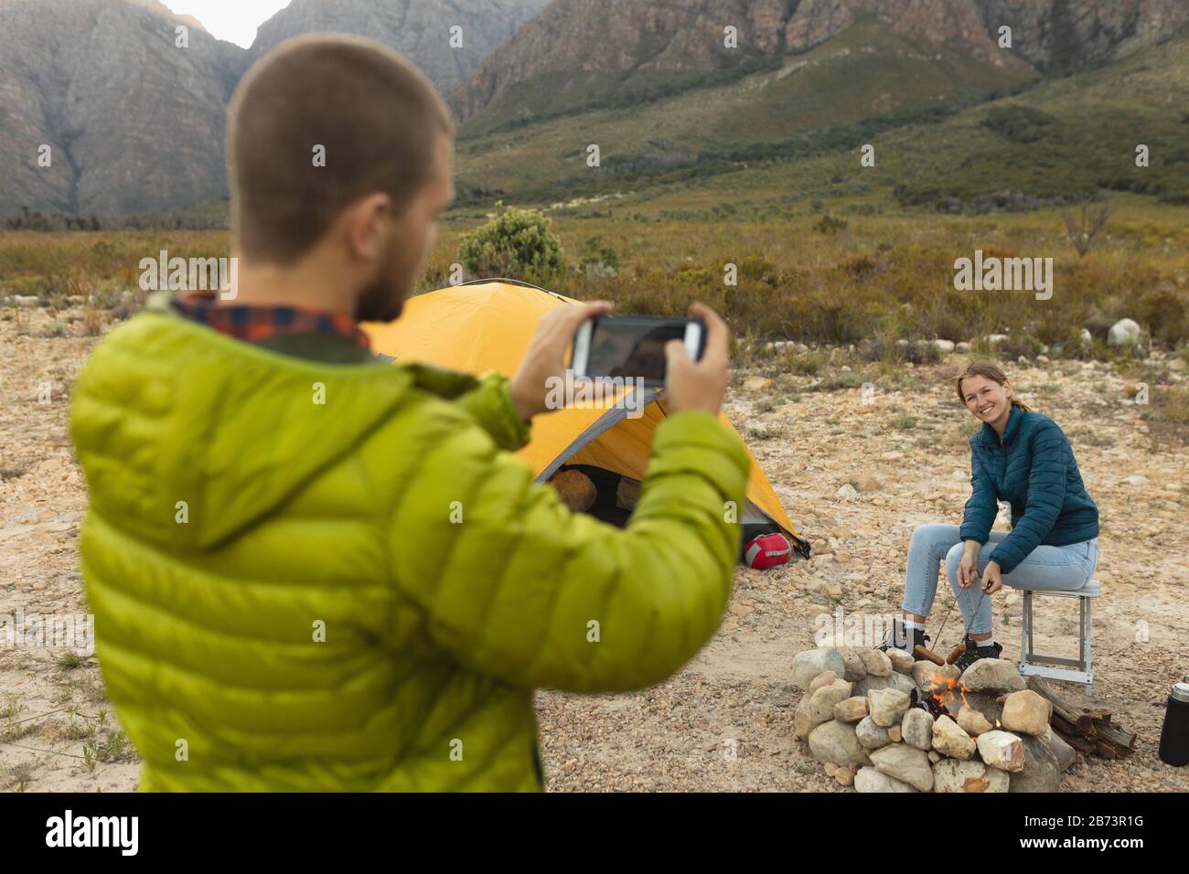 Caucasian couple taking pictures hi-res stock photography and images ...
