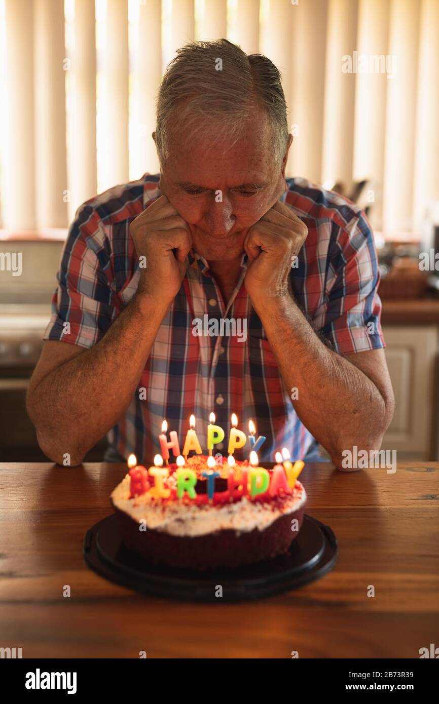 Senior man celebrating his birthday Stock Photo - Alamy