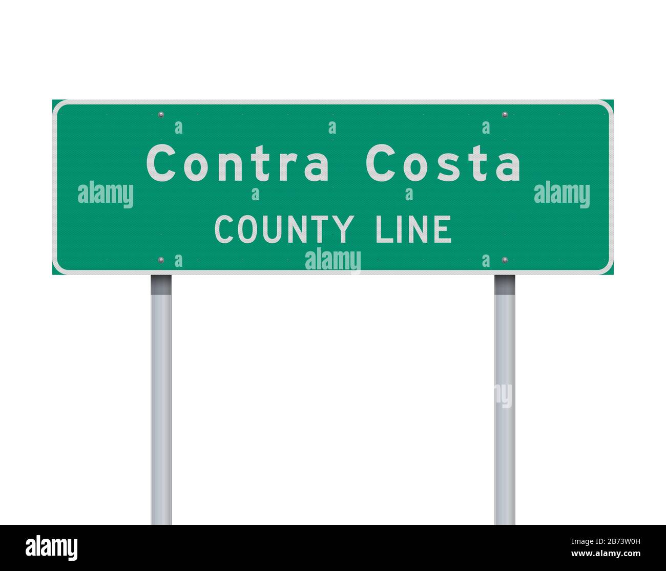Vector illustration of the Contra Costa County Line green road sign on ...
