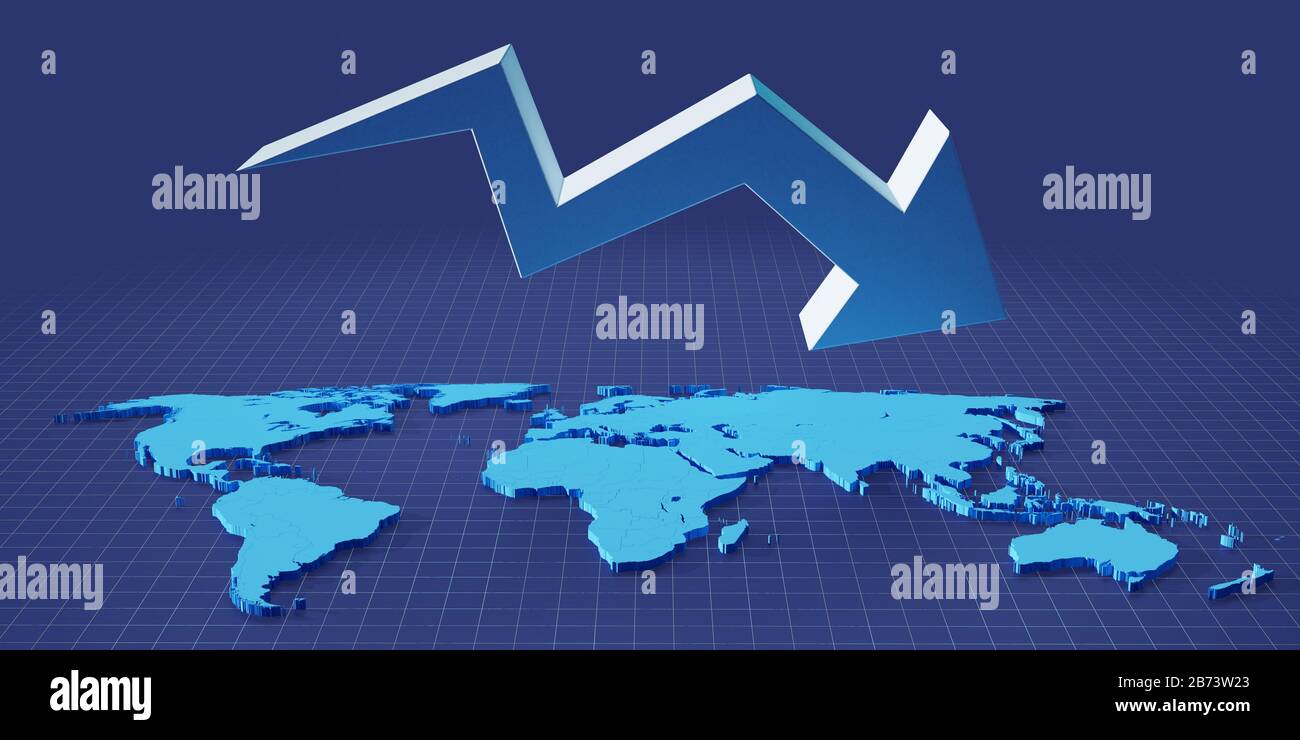 Financial crisis chart - 3D illustration Stock Photo - Alamy