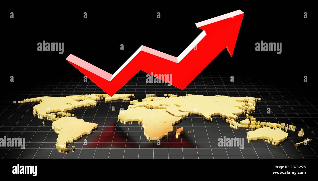 Financial success chart - 3D illustration Stock Photo - Alamy