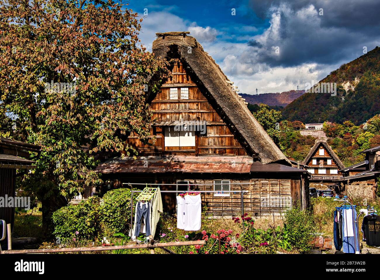 House in traditional village of Shirakawago, Gifu, Japan. Unesco World ...