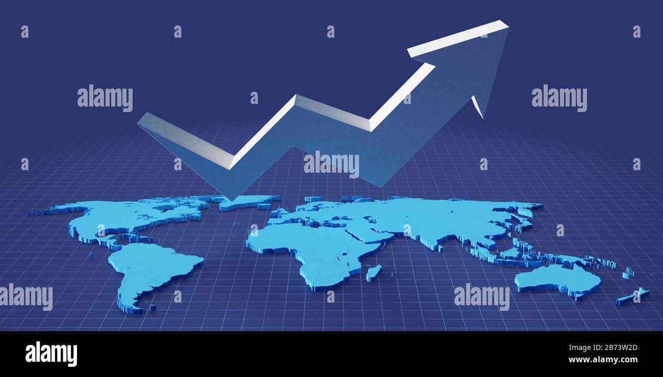 Financial success chart - 3D illustration Stock Photo - Alamy