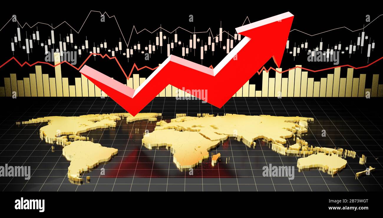 Financial success chart - 3D illustration Stock Photo - Alamy