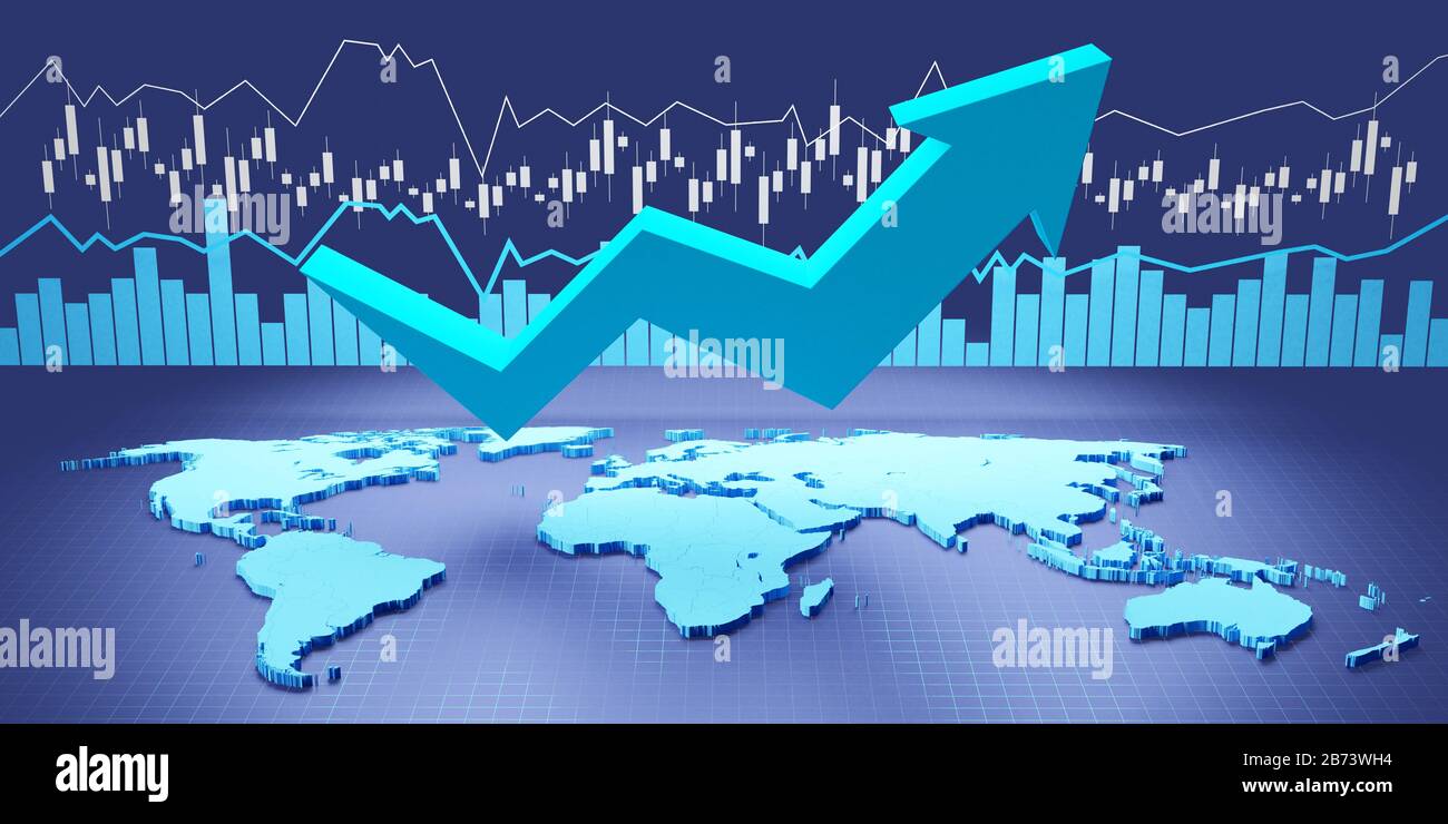 Financial success chart - 3D illustration Stock Photo - Alamy