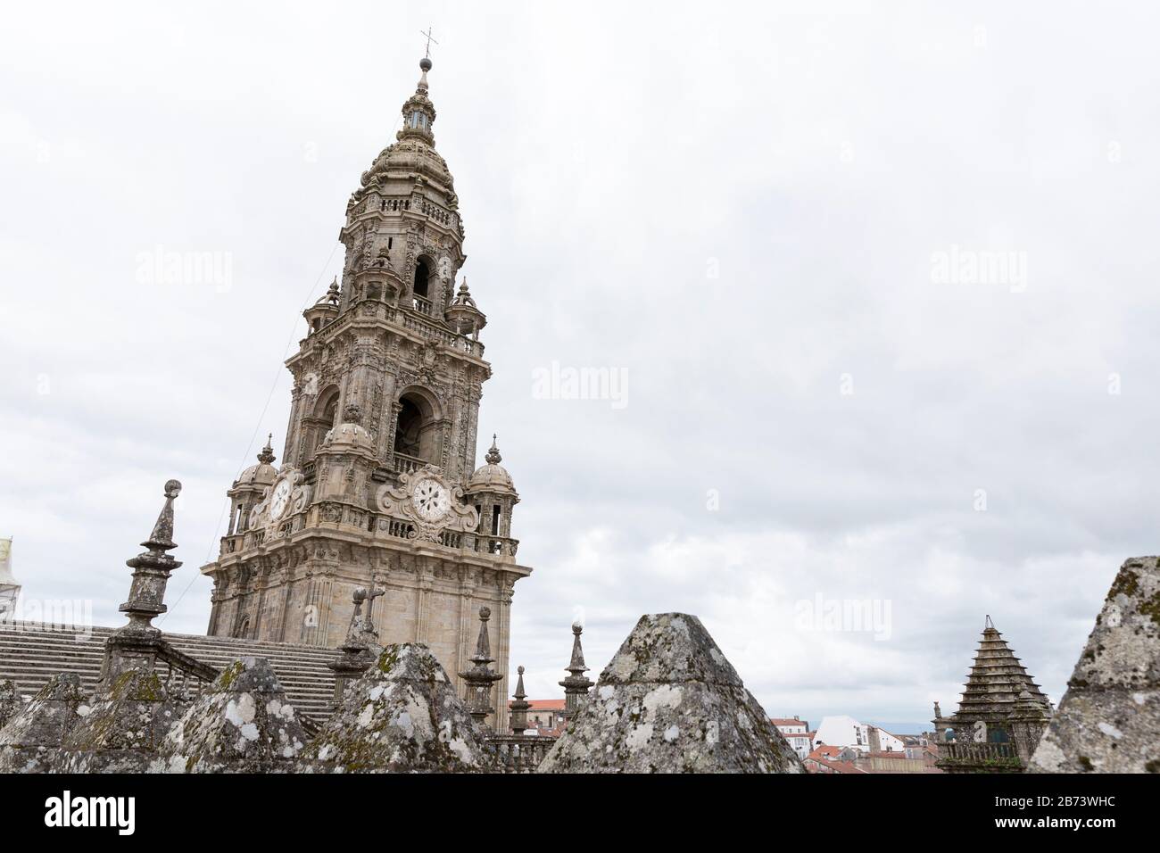 The Torre da Berenguela clock tower from the rooftop of the Cathedral ...