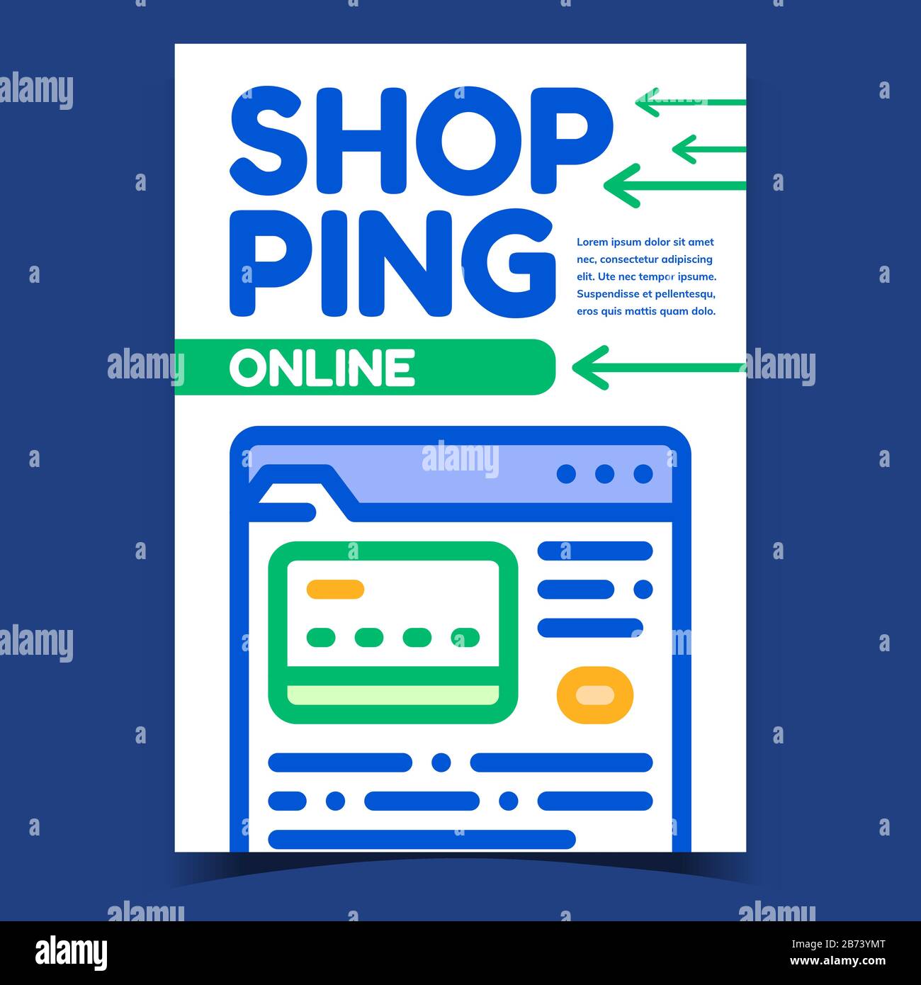 Online Shopping Creative Advertising Banner Vector Stock Vector Image ...