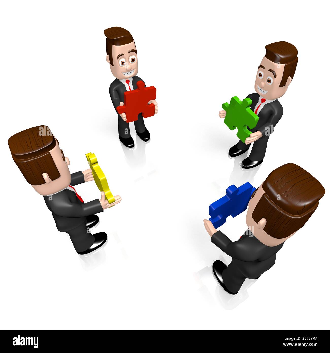 3D businessmen - teamwork concept Stock Photo - Alamy