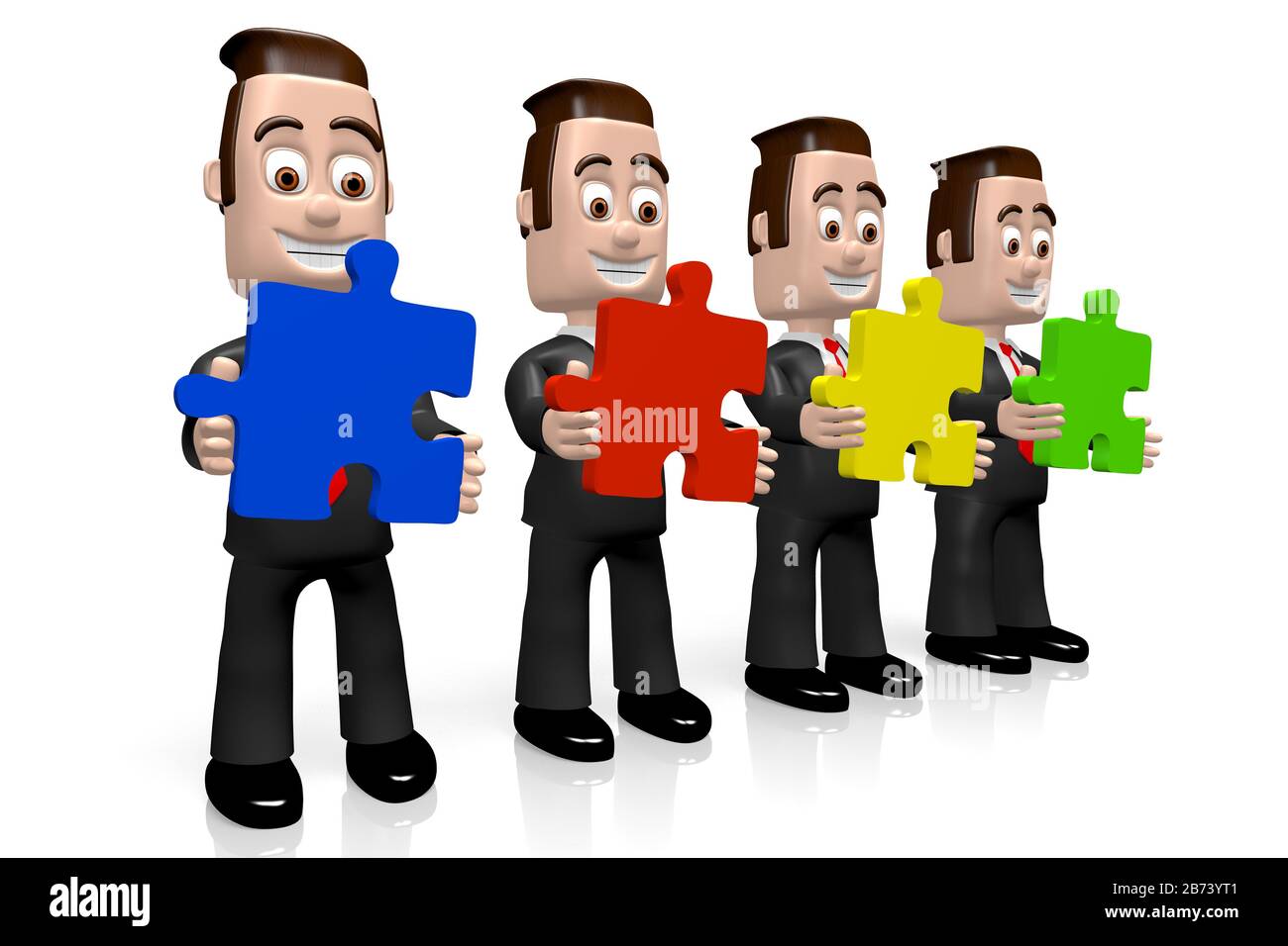 3D businessmen - teamwork concept Stock Photo - Alamy